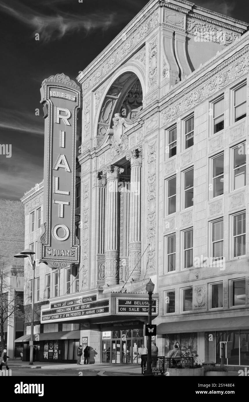The Rialto Theater is a prominent landmark in downtown Joliet, Illinois ...