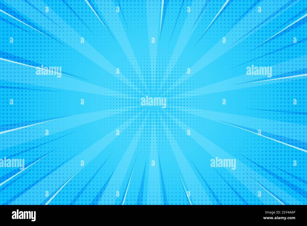 Comic book abstract blue background with starburst pattern. Pop art ...
