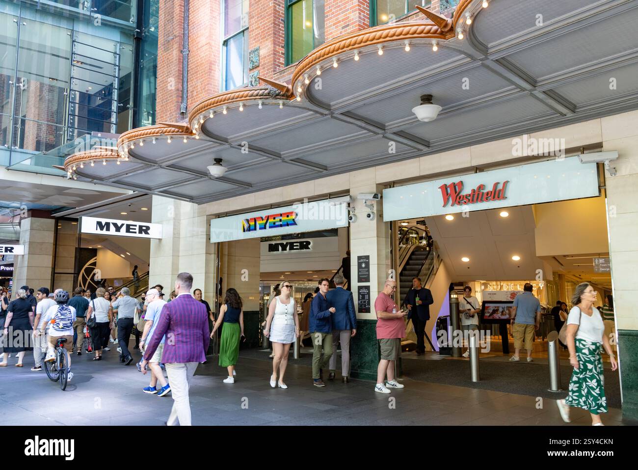 Myer department store Sydney in Westfield shopping mall on Pitt street ...