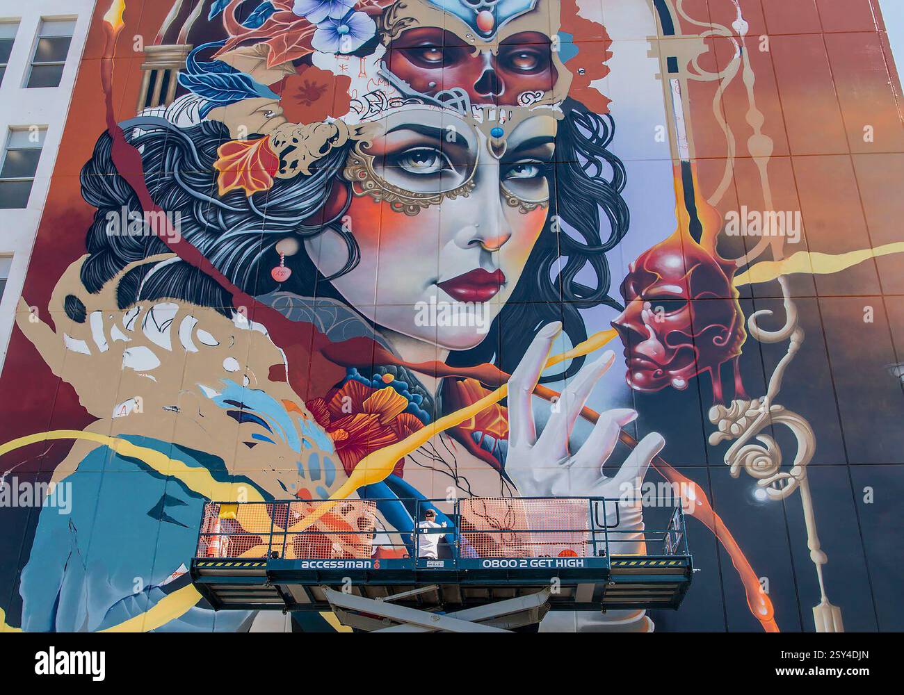 Christchurch, New Zealand. 27th Feb, 2025. JACOB RYAN, aka Yikes, puts ...