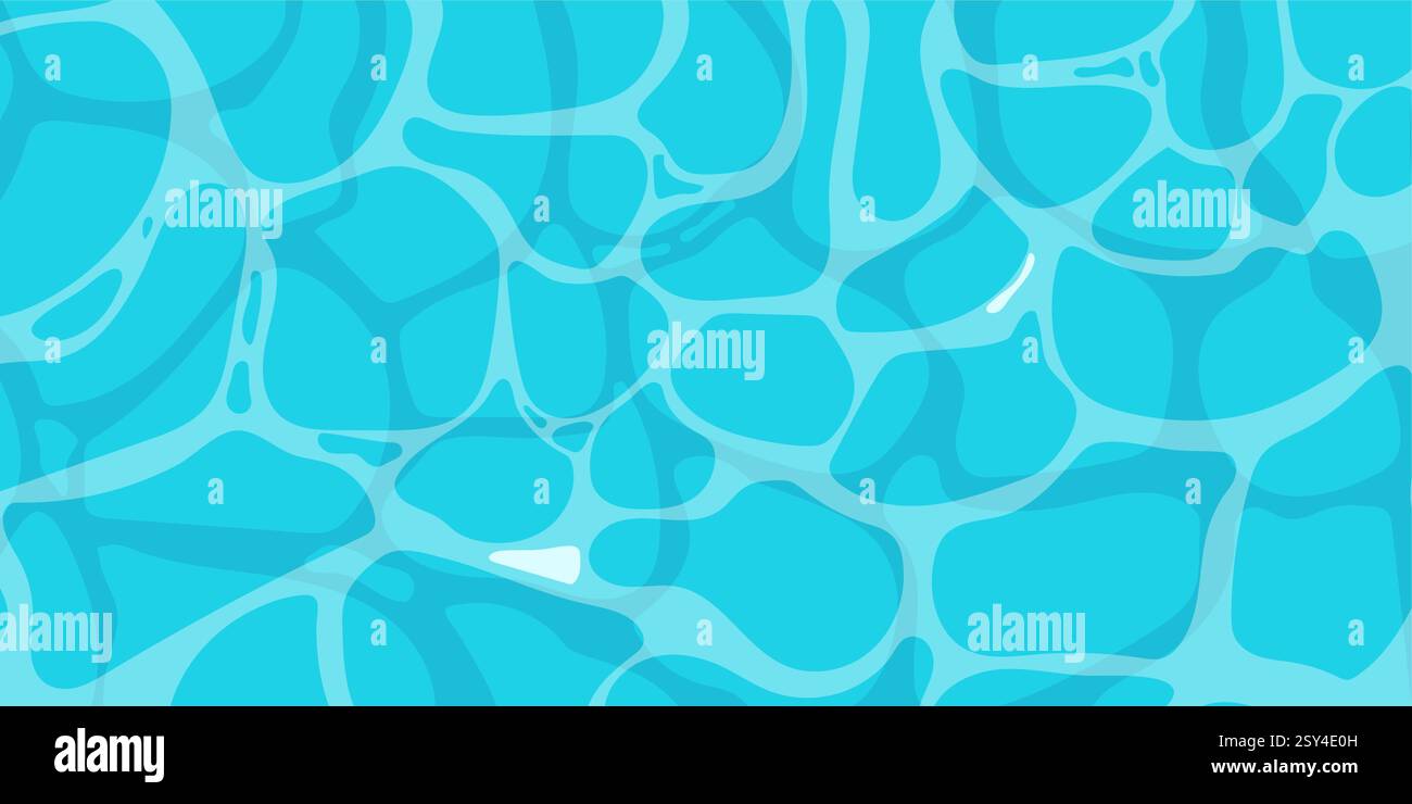 Ocean water ripple surface with sunlight reflections in cartoon style ...