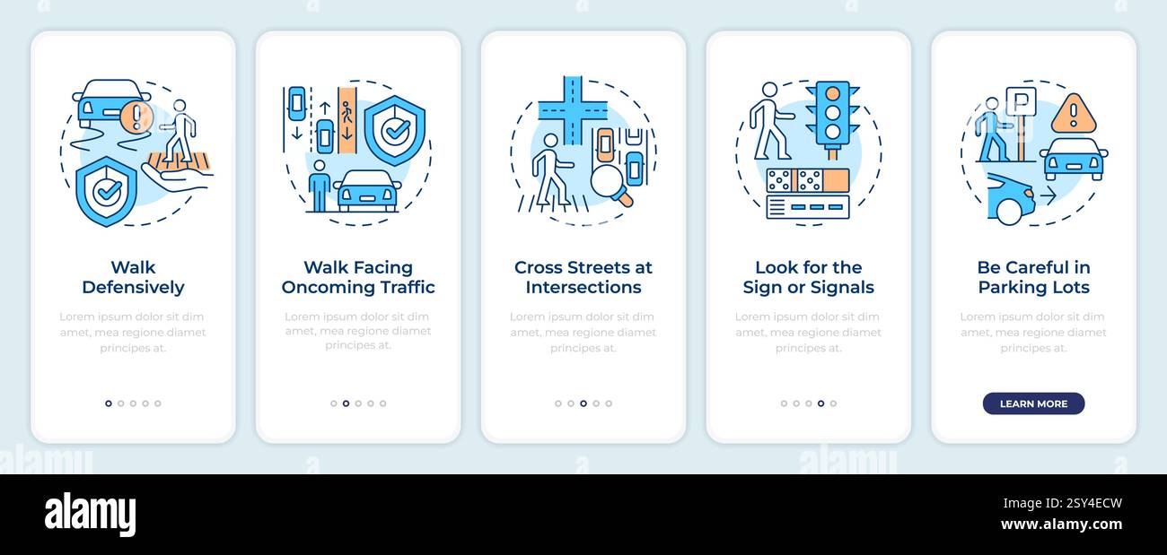 Pedestrian safety onboarding mobile app screen Stock Vector Image & Art - Alamy