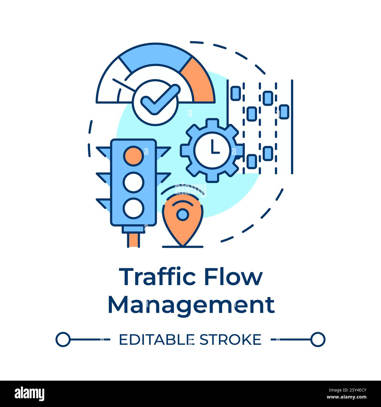 Traffic flow management multi color concept icon Stock Vector Image & Art - Alamy