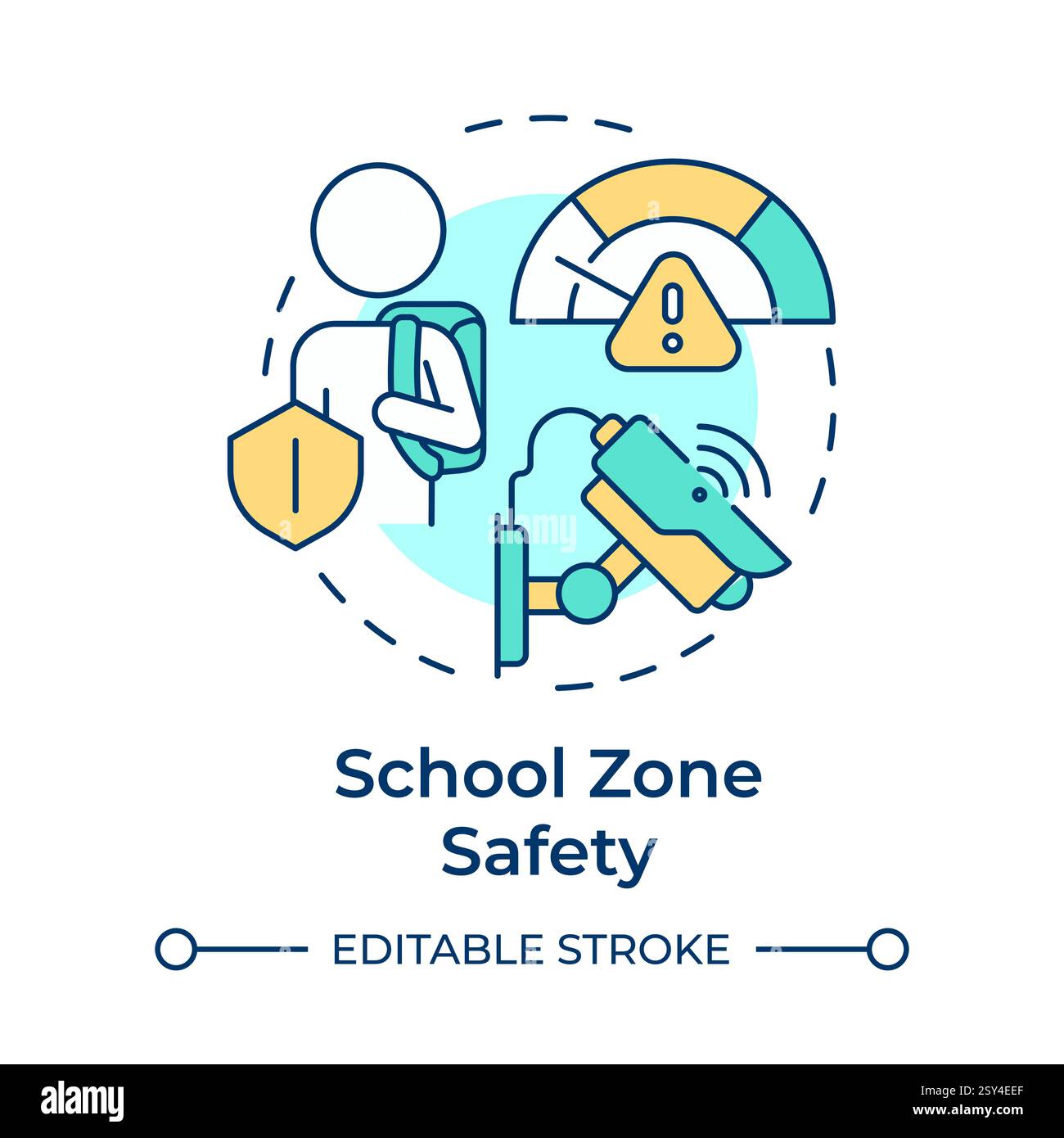 School zone safety multi color concept icon Stock Vector Image & Art ...