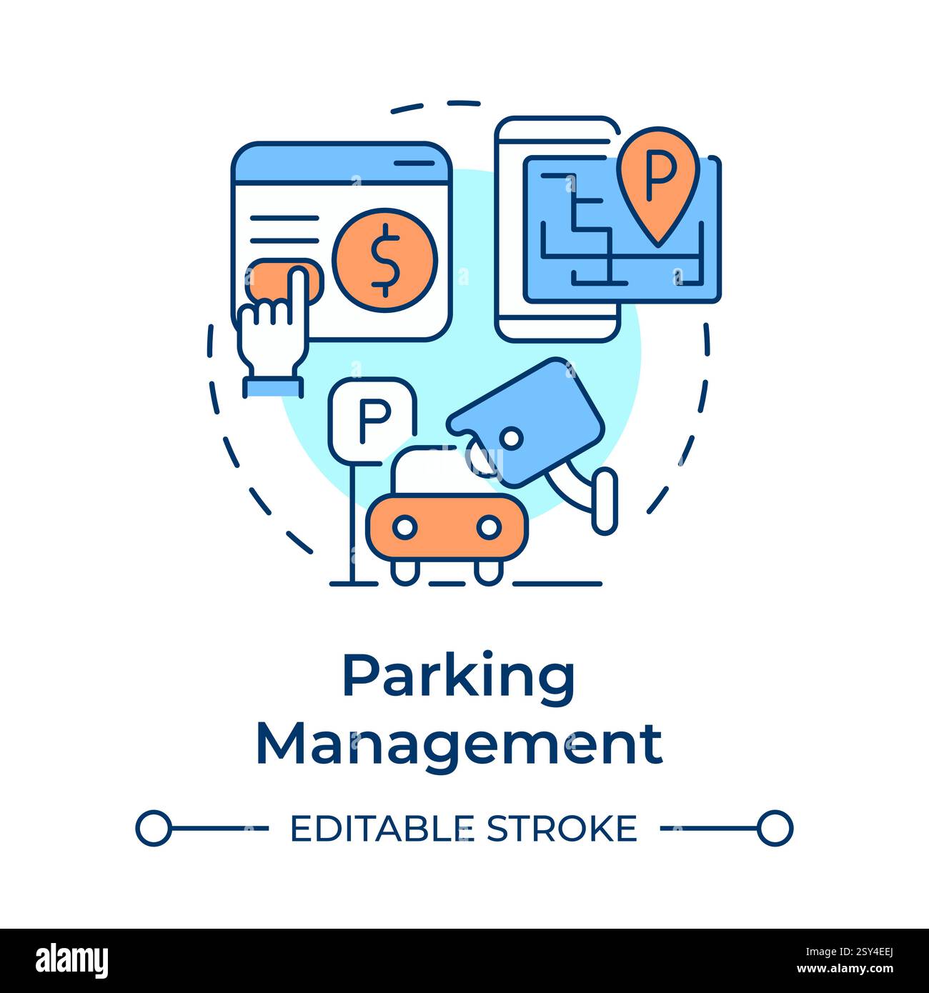 Parking management multi color concept icon Stock Vector Image & Art - Alamy