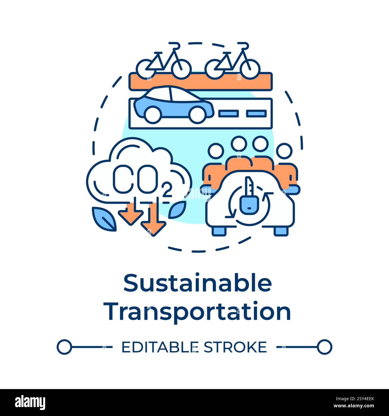 Sustainable transport multi color concept icon Stock Vector Image & Art ...