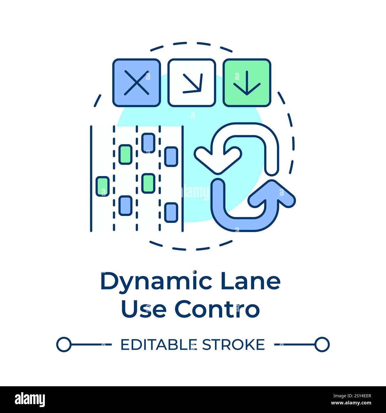 Dynamic lane use control multi color concept icon Stock Vector Image ...