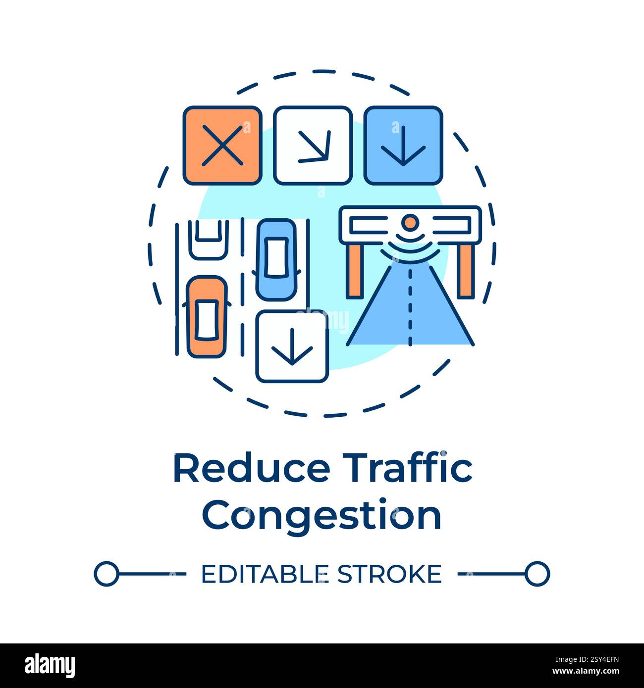 Reduce traffic congestion multi color concept icon Stock Vector Image & Art - Alamy