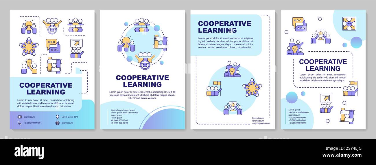 Cooperative learning strategies blue gradient brochure template Stock Vector Image & Art - Alamy