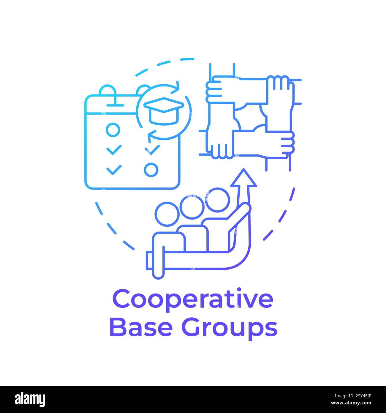 Cooperative base groups blue gradient concept icon Stock Vector Image ...