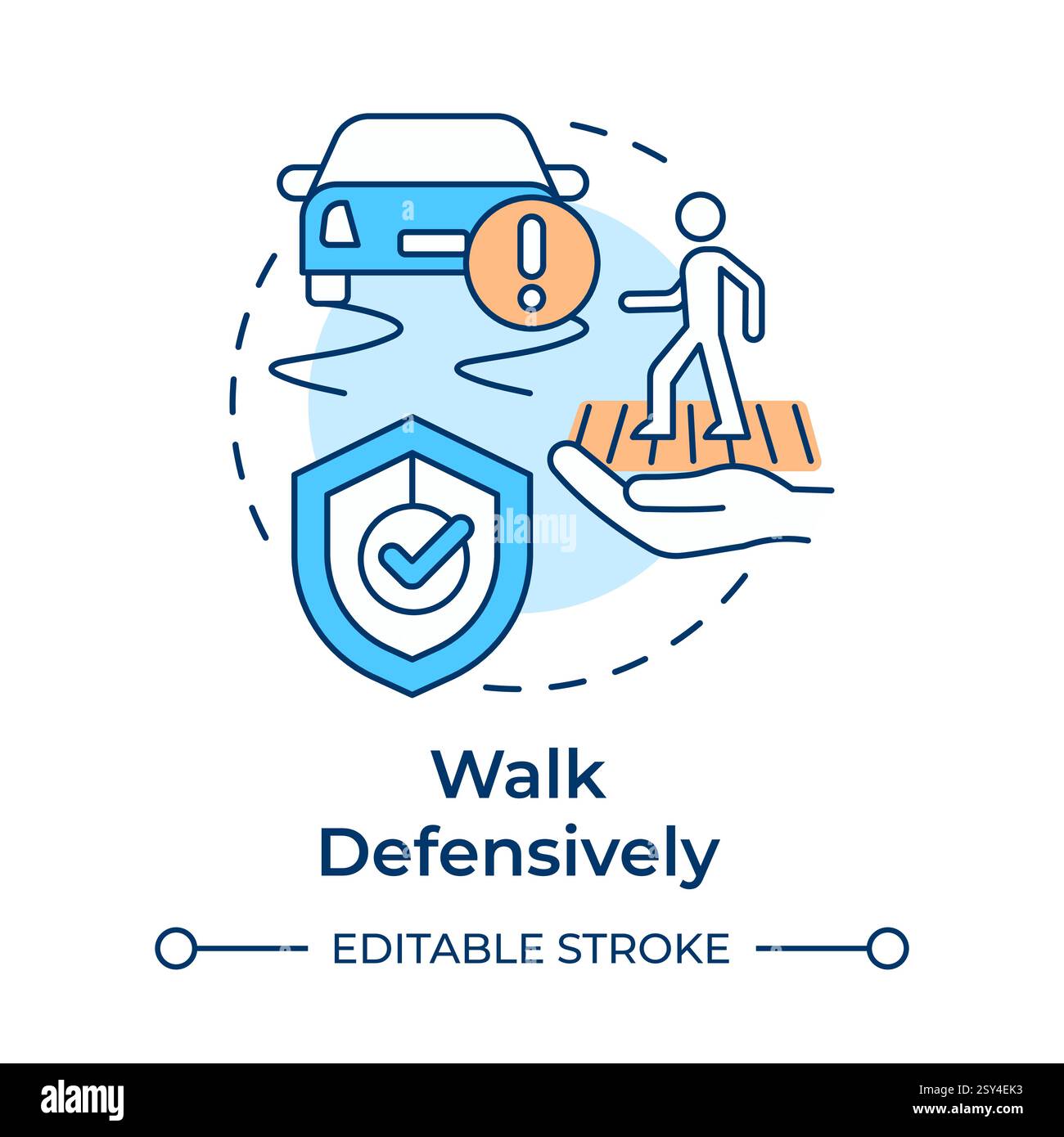 Walk defensively multi color concept icon Stock Vector Image & Art - Alamy