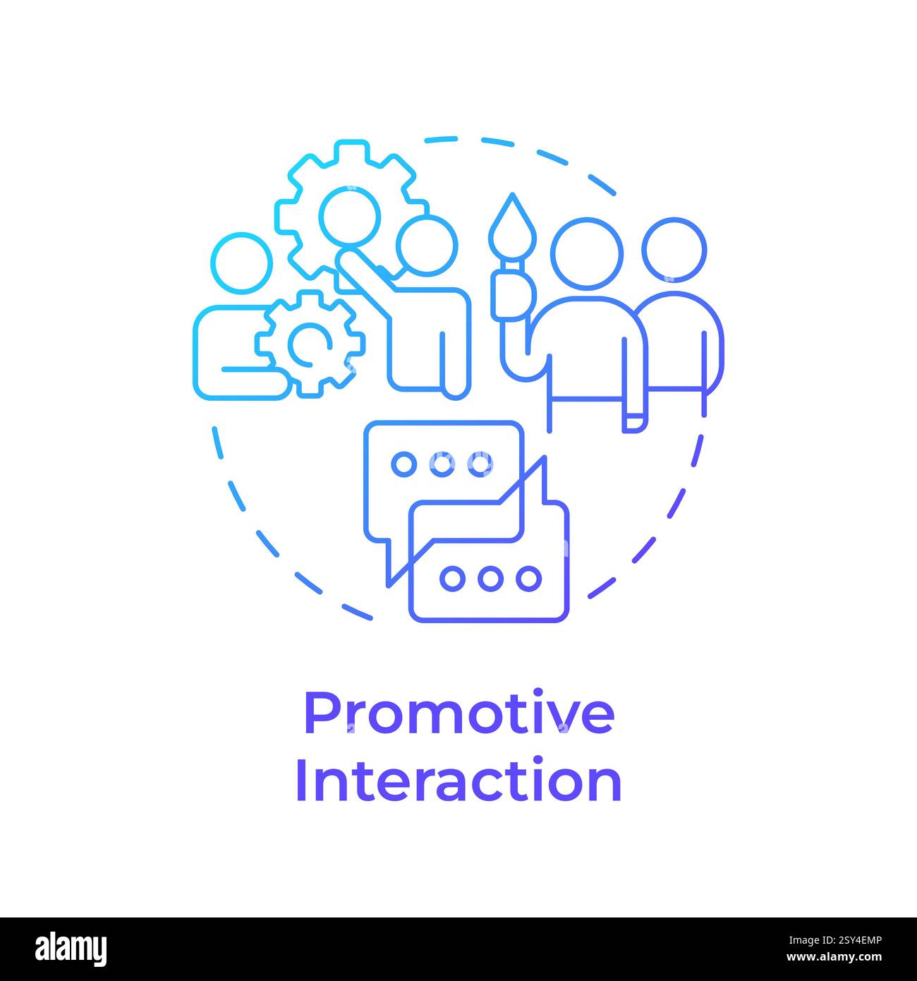 Promotive interaction blue gradient concept icon Stock Vector Image ...