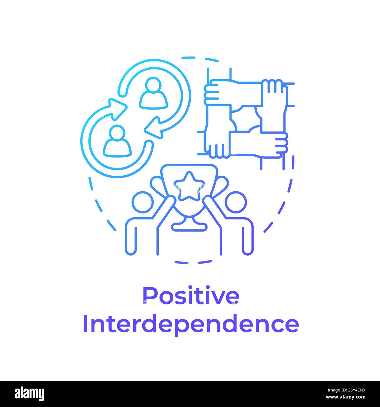 Positive interdependence blue gradient concept icon Stock Vector Image ...