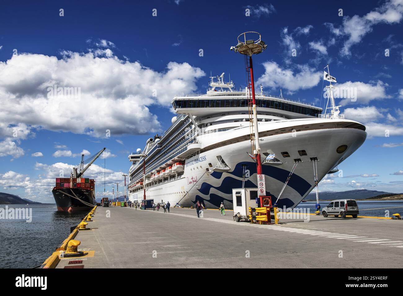 Cruise ship Sapphire Princess in the harbour of Ushuaia, Argentina ...