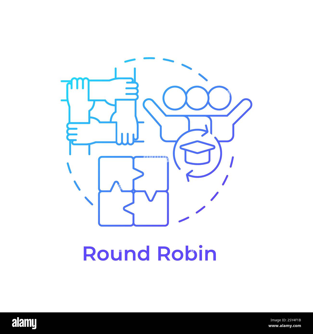 Round robin blue gradient concept icon Stock Vector Image & Art - Alamy