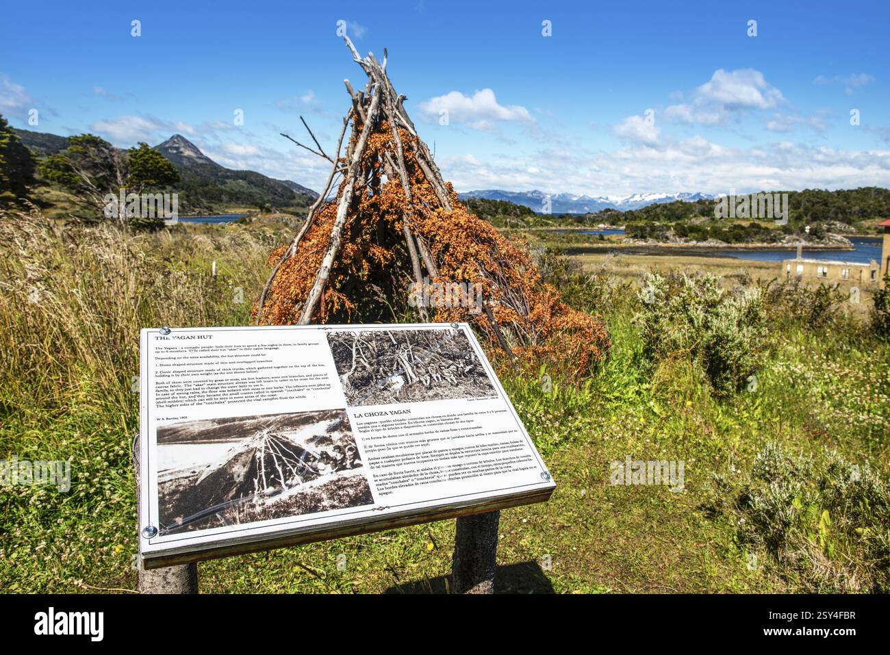 Hut of the Yaghan, the indigenous people of Wulaia Bay, Beagle Street ...