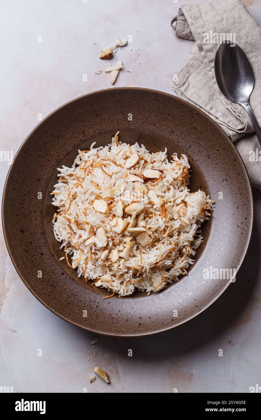 Lebanese rice with noodles, top view. Dish for Ramadan Stock Photo - Alamy