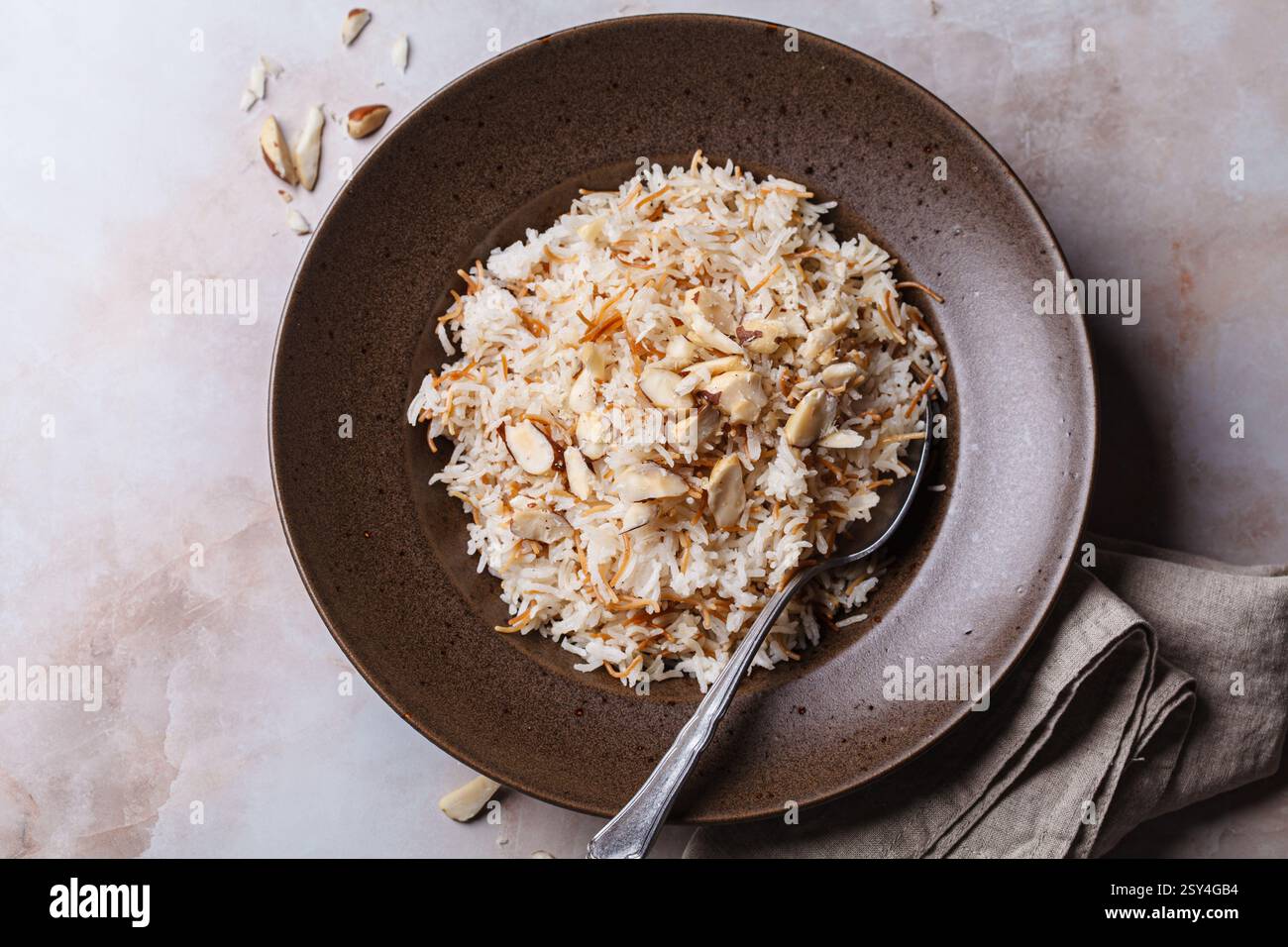 Lebanese rice with noodles, top view. Dish for Ramadan Stock Photo - Alamy