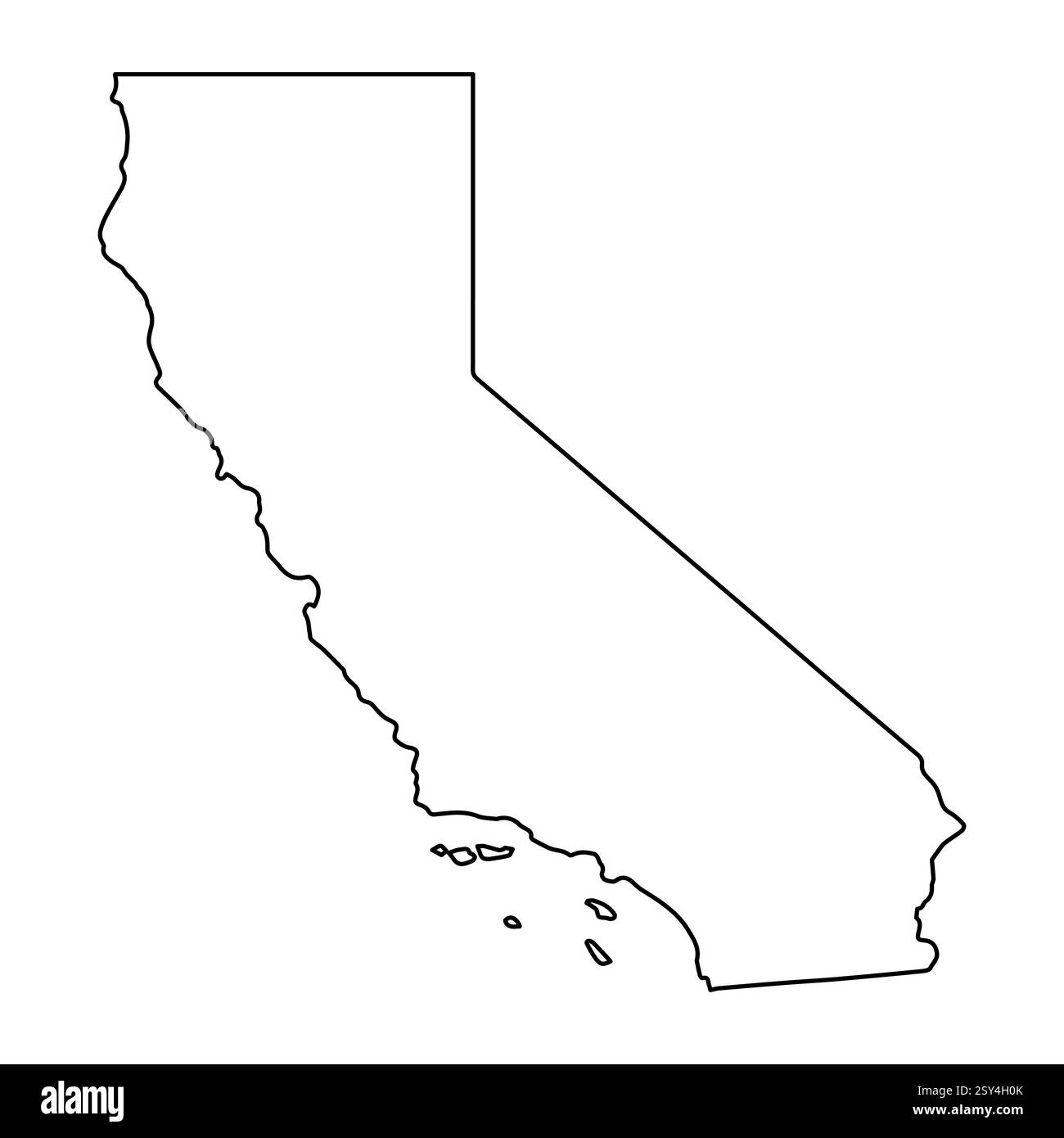 Sleek California Outline Minimalist Map in Black Silhouette Stock ...