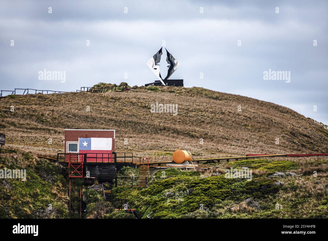 Cape Horn Monument with border station, Cabo de Hornos National Park ...