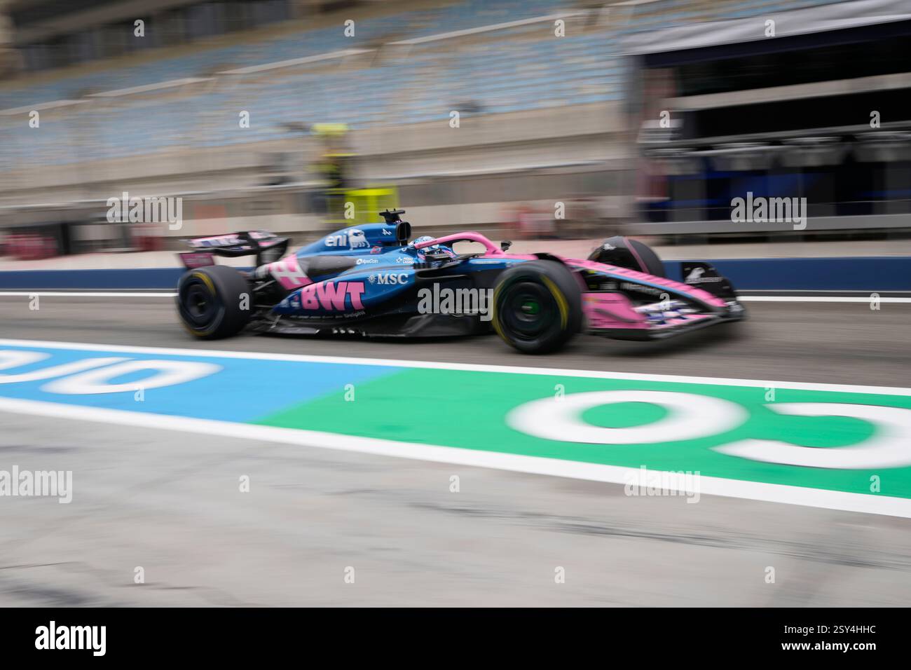 Alpine driver Pierre Gasly of France leaves the pit lane during a ...