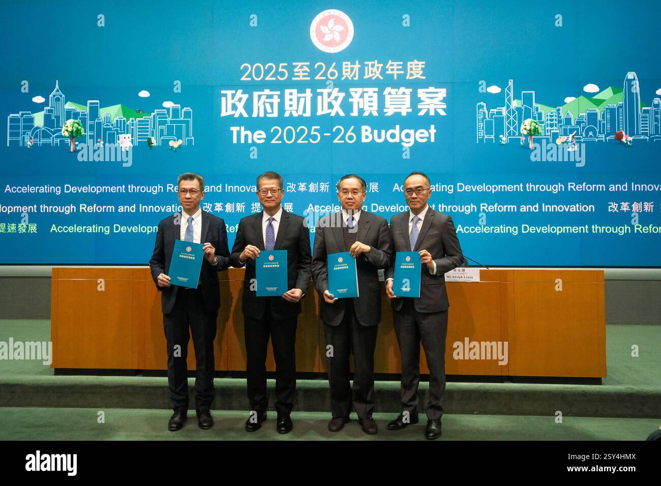 Hong Kong,China.26th February 2025. Hong Kong Financial Secretary Paul ...