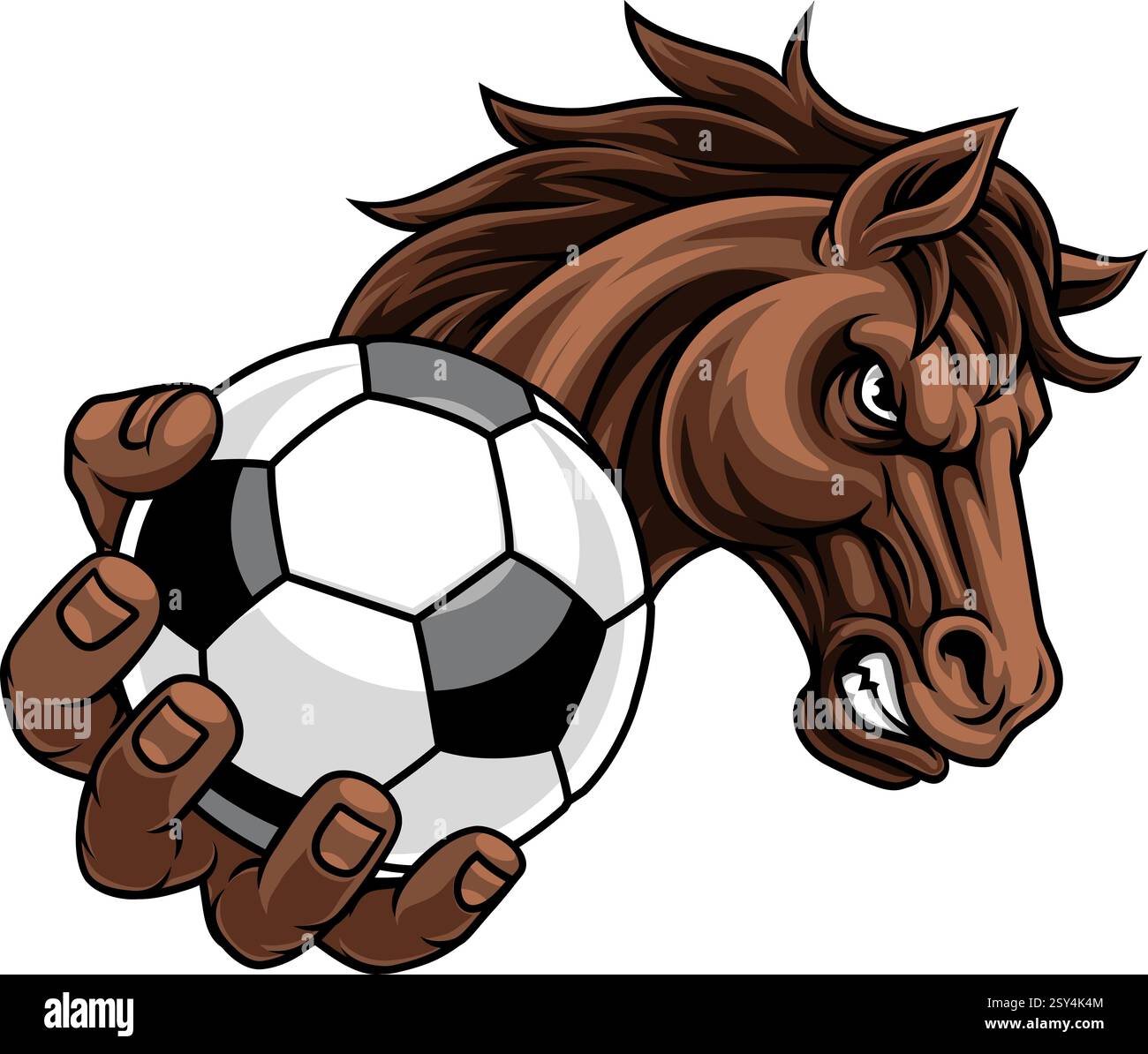 Horse Mustang Soccer Football Sports Team Mascot Stock Vector Image ...