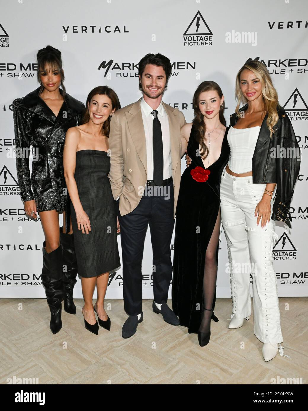 26 February 2025 -Beverly Hills, California - (L-R) Ella Balinska, Nancy De Mayo, Chase Stokes ...