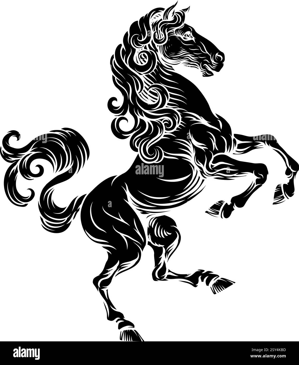 Horse Crest Rampant Coat of Arms Heraldic Heraldry Stock Vector Image ...