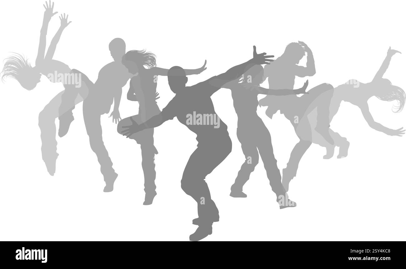 Dancers Silhouette Street Dance Poses Silhouettes Stock Vector Image ...