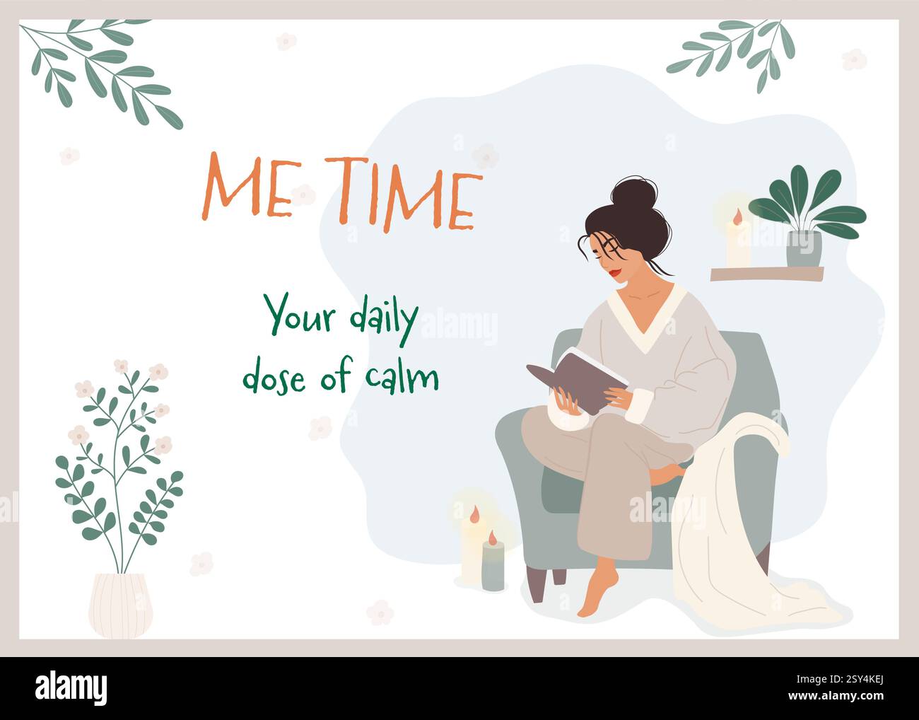 Self care moment Stock Vector Images - Alamy