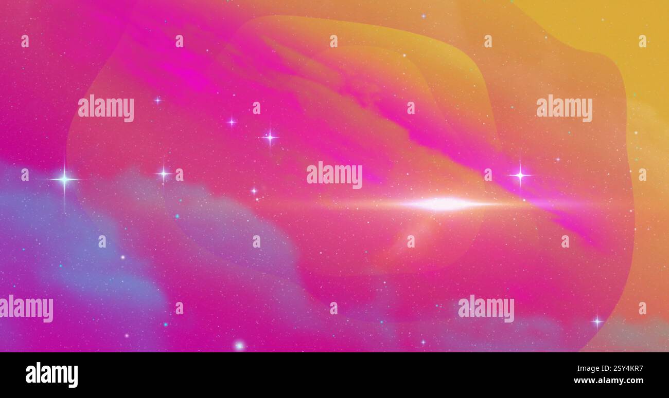 Image of colourful shapes moving over space with stars Stock Photo - Alamy