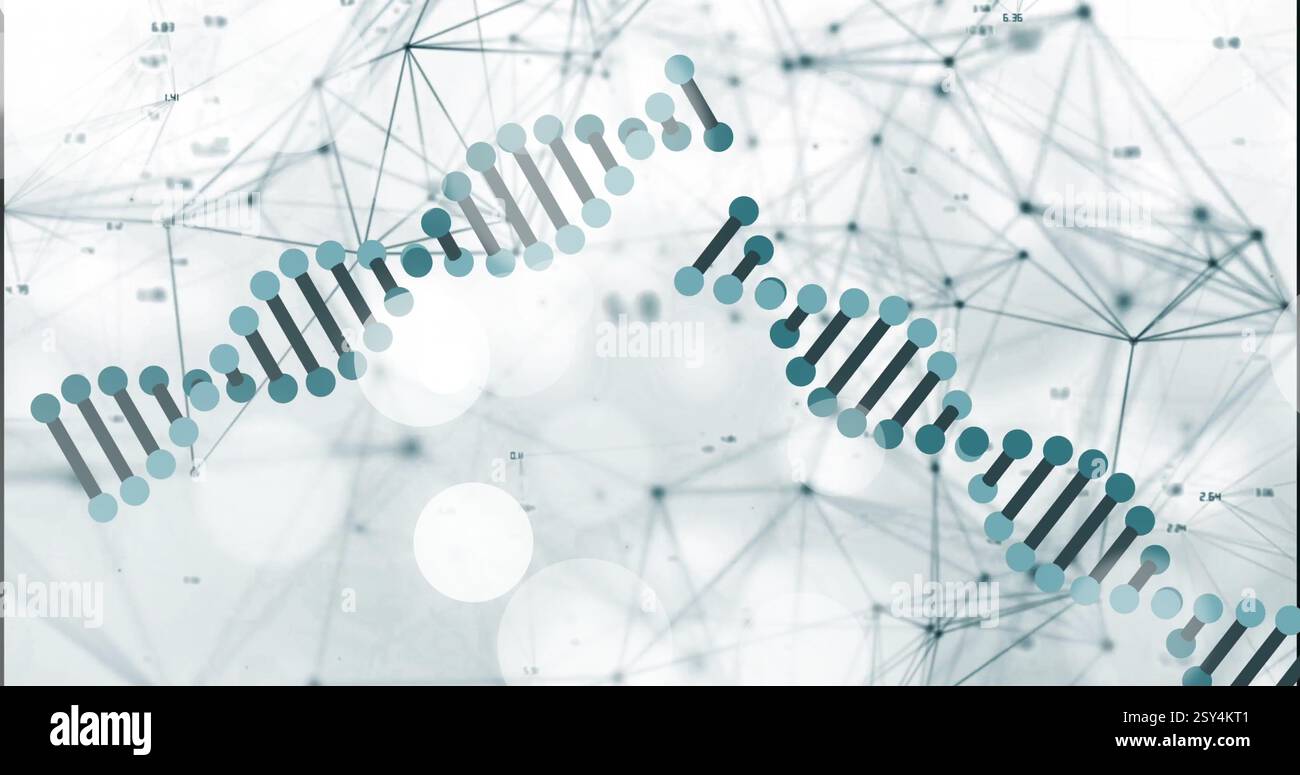 Image of dna strands over data processing Stock Photo - Alamy