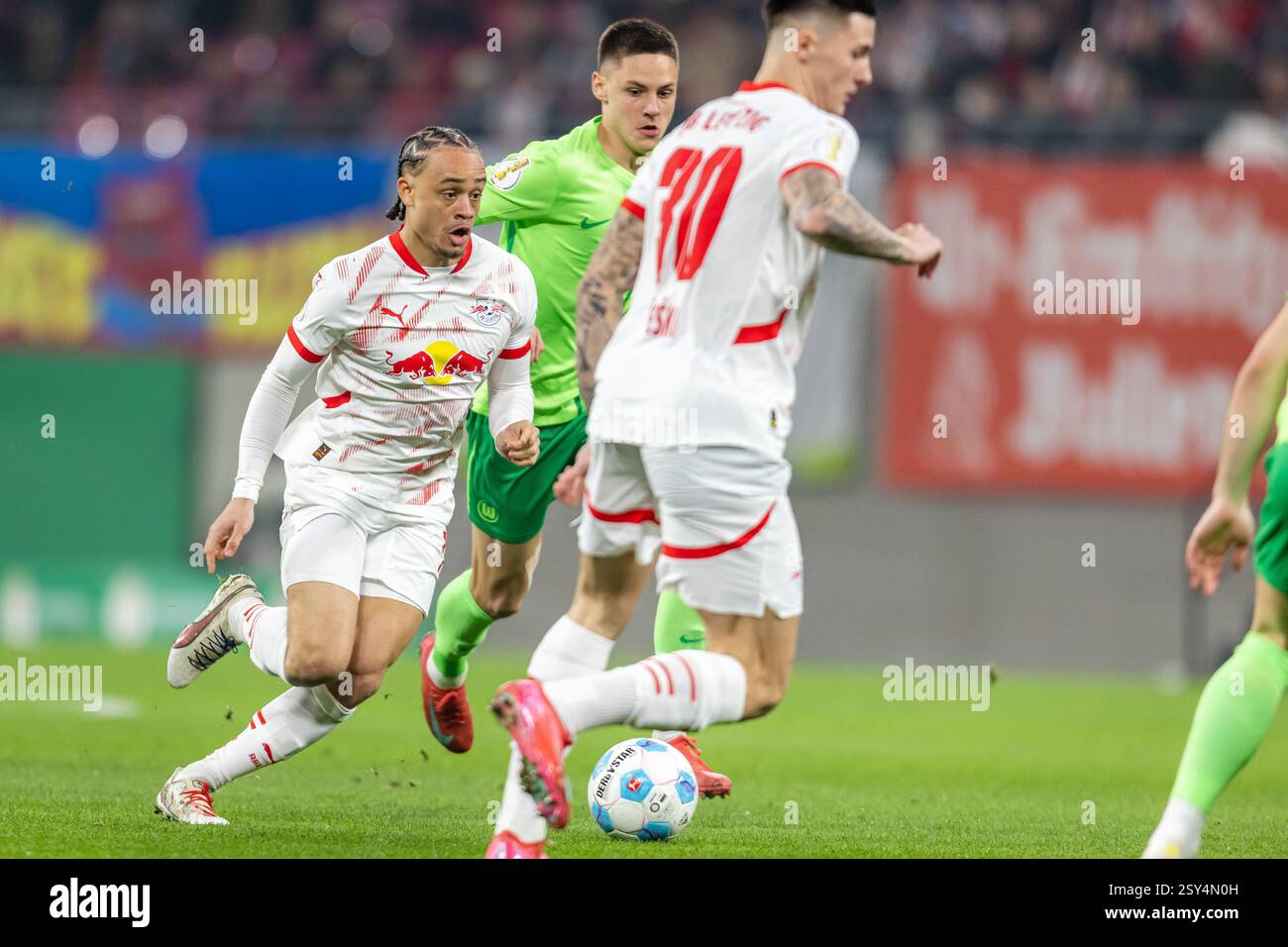 Leipzig, Germany. 26th, February 2025. Xavi Simons (10) of RB Leipzig ...