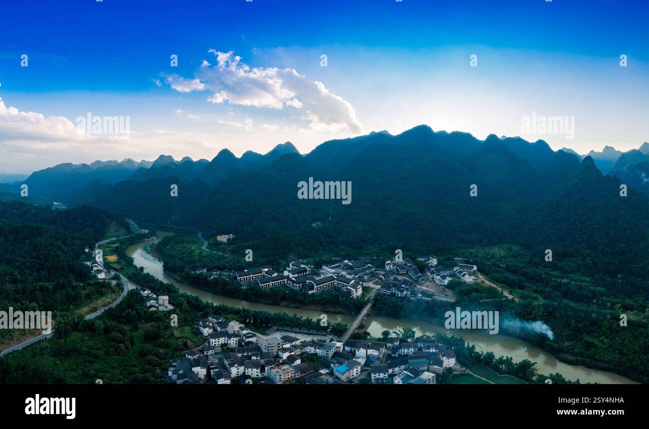 Village environment of Xiaoqikong Scenic Area, Libo County, Guizhou ...