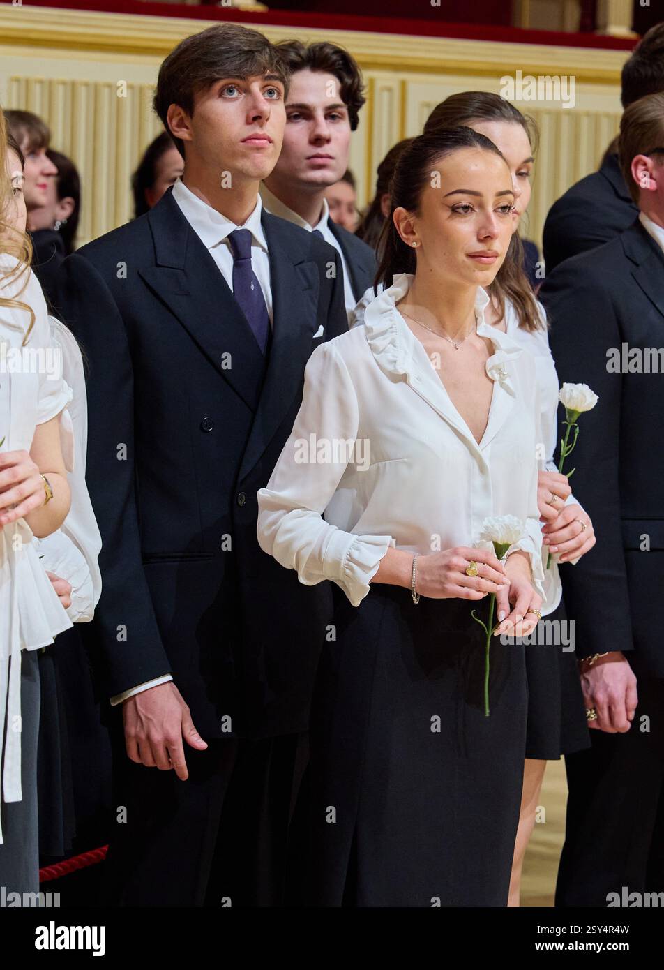 Vienna, Austria. 26th Feb, 2025. Rehearsal for the opening of the Opera Ball at Vienna State ...
