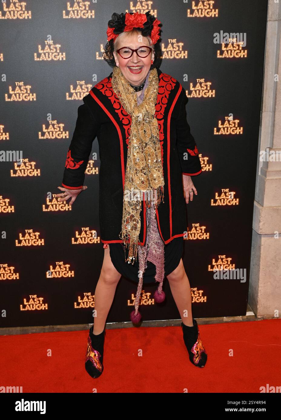 Su Pollard arrives at “The Last Laugh” Press Night at the Noel Coward Theatre in London, England ...