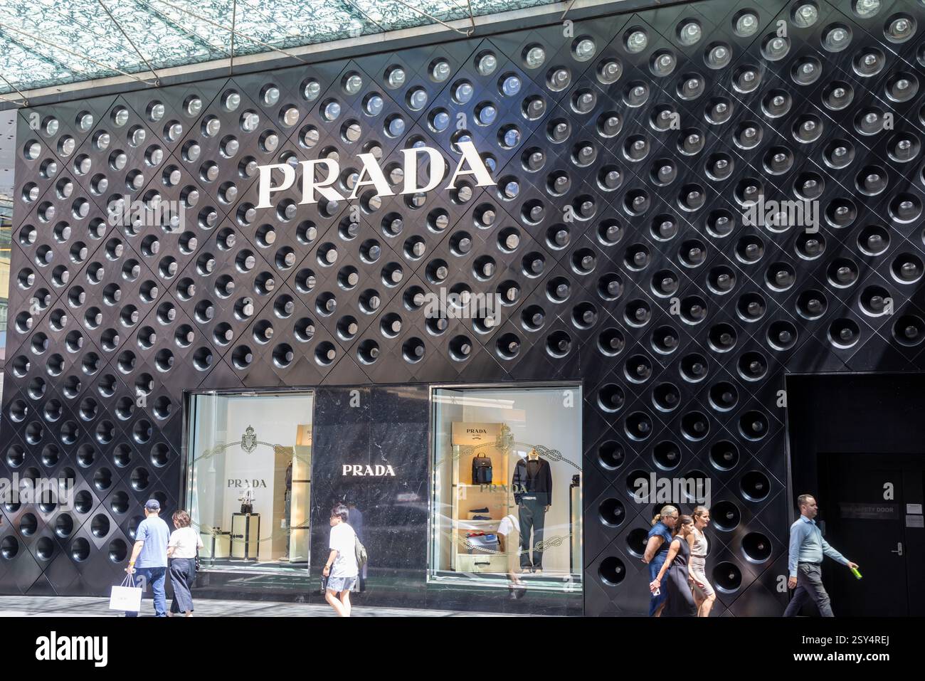 Prada, luxury goods store shop in Westfield shopping mall,Sydney city ...