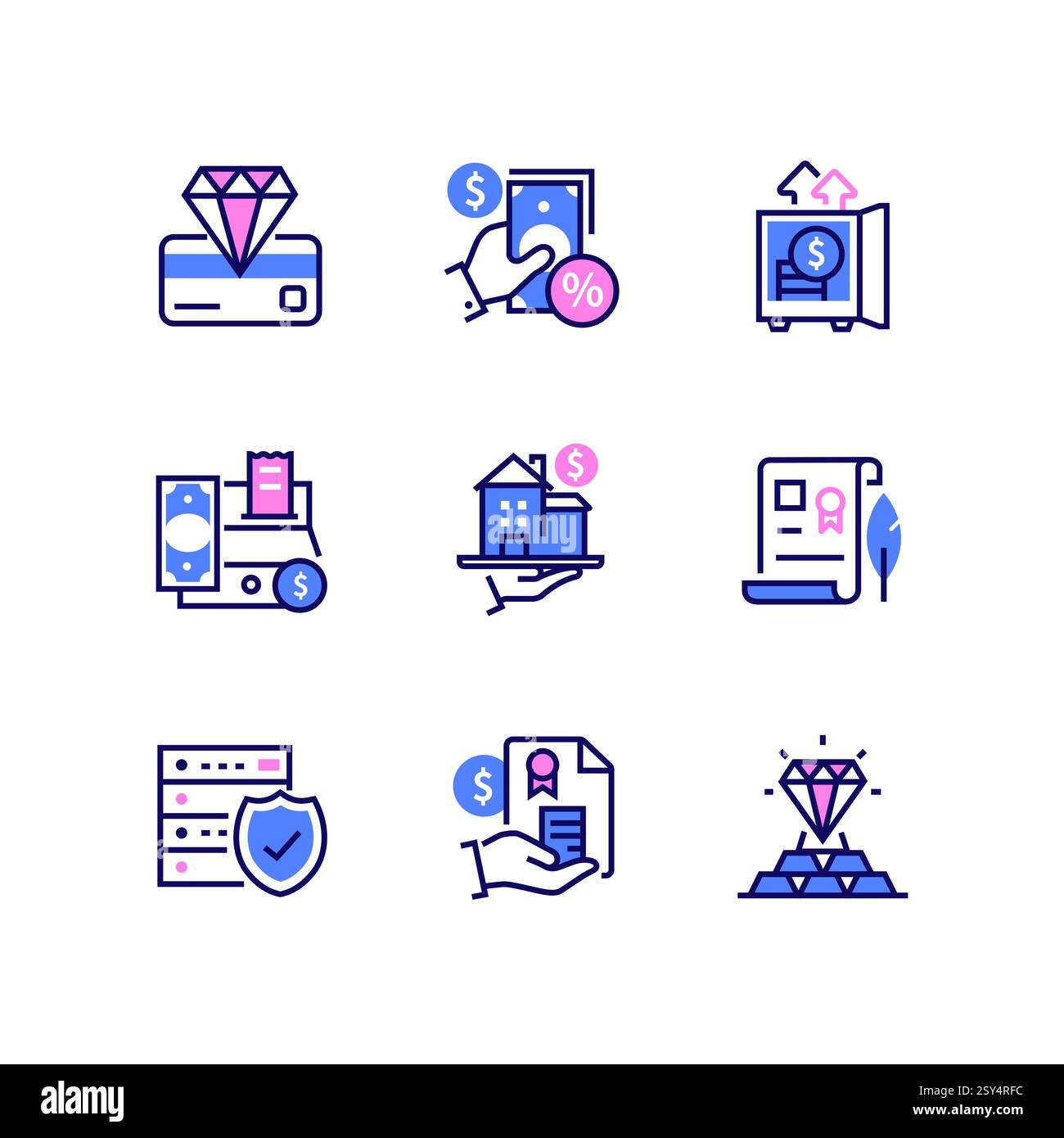 Credit products line icon Stock Vector Images - Alamy