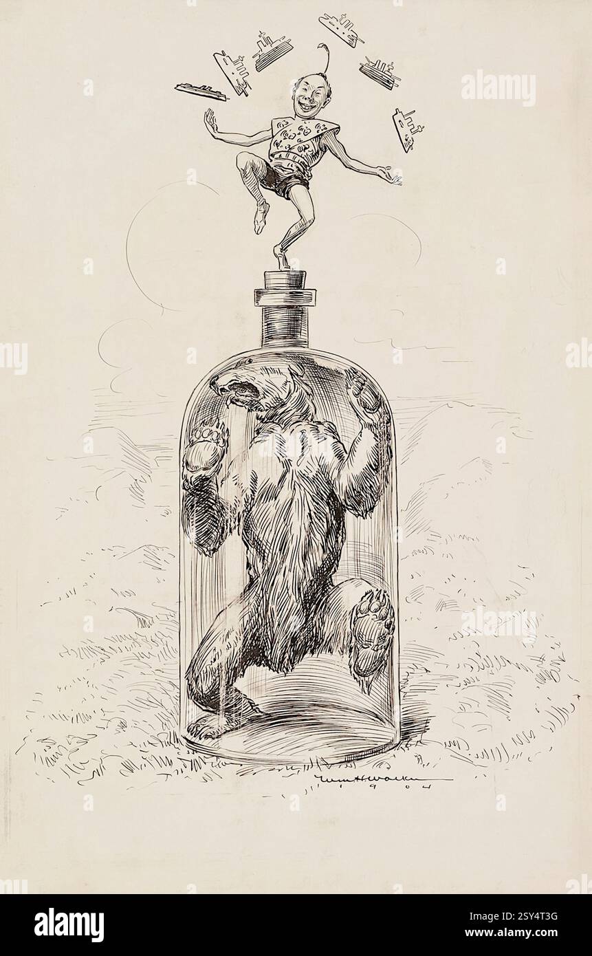 William Henry Walker - A Bear, representing Russia, is trapped in a ...