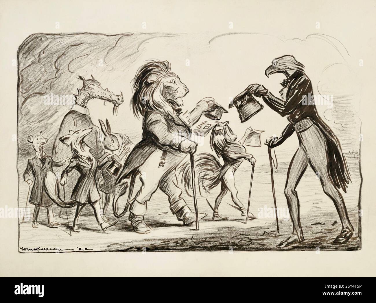 William Henry Walker - Animals Representing Several Countries Approach ...