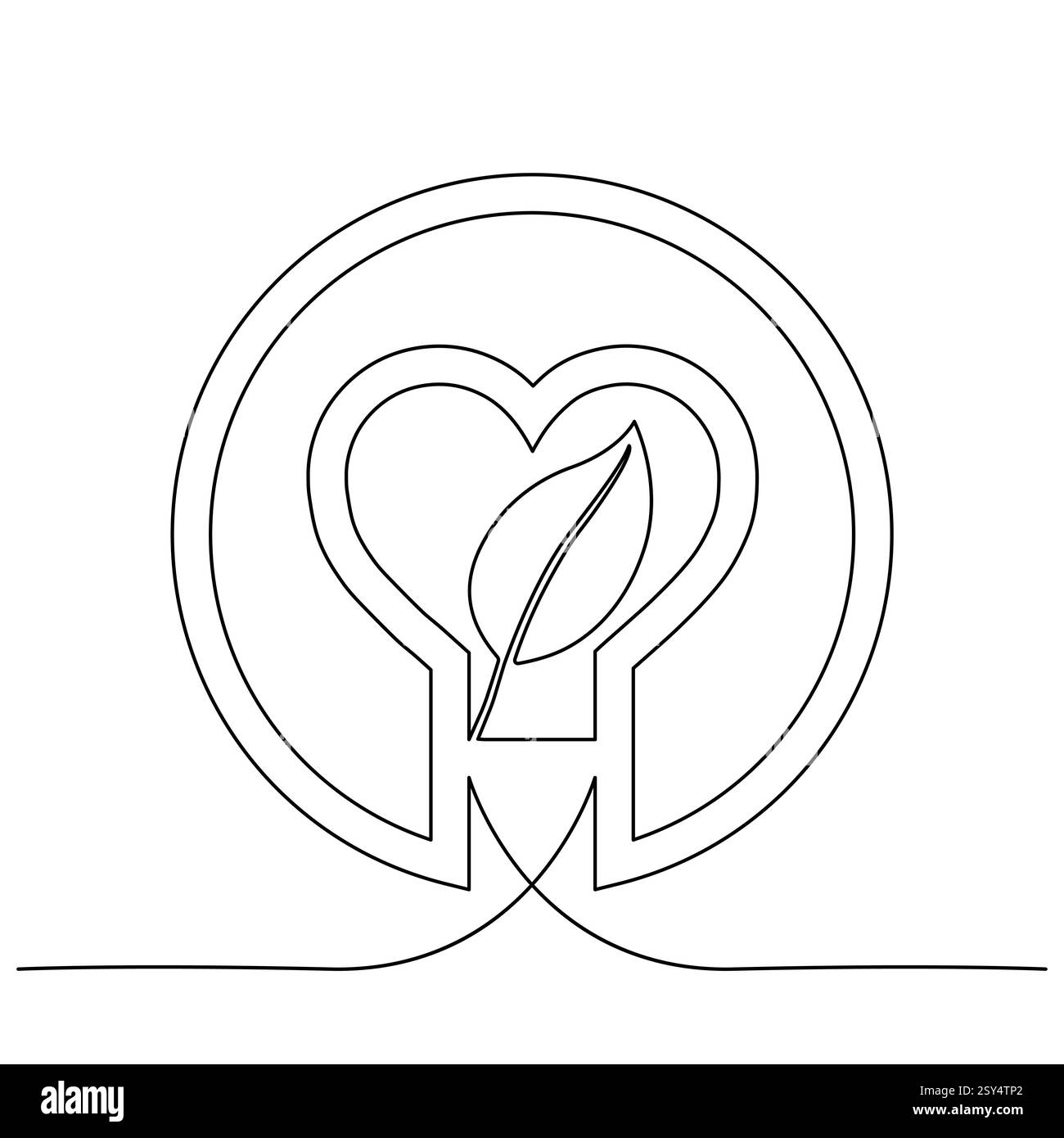 Vector art isolated on a continuous one-line drawing of ecology ...