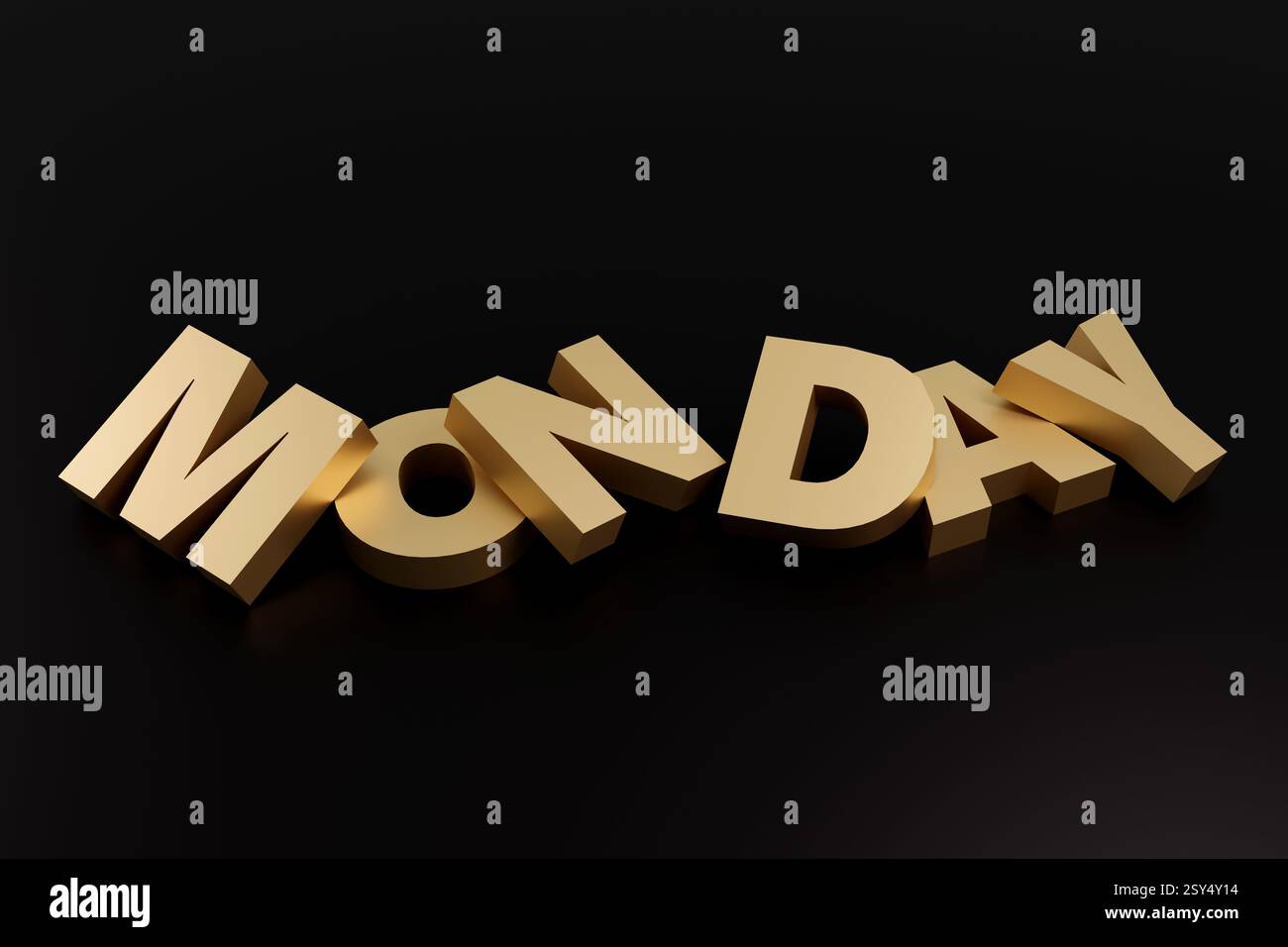Red Word, A 3D Illustration of the Word Monday on black background ...