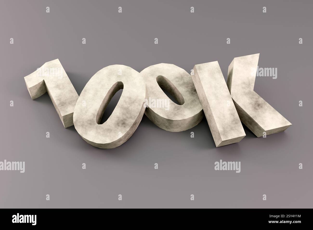 Luxury concrete sign 100k online internet media blog followers 3D ...