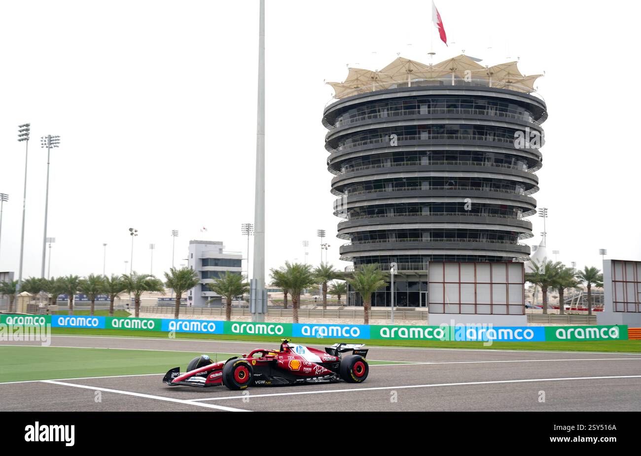 Ferrari driver Lewis Hamilton on day two of pre-season testing at the ...