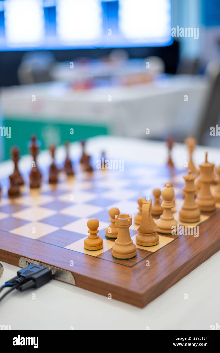 Chessboard at the Prague International Chess Festival 2025 Masters ...