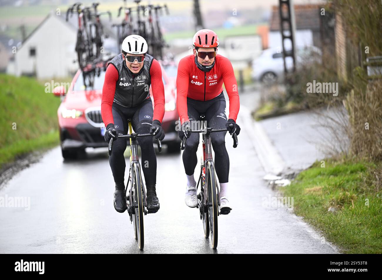 Gent, Belgium. 27th Feb, 2025. Belgian Arnaud De Lie of Lotto Cycling ...
