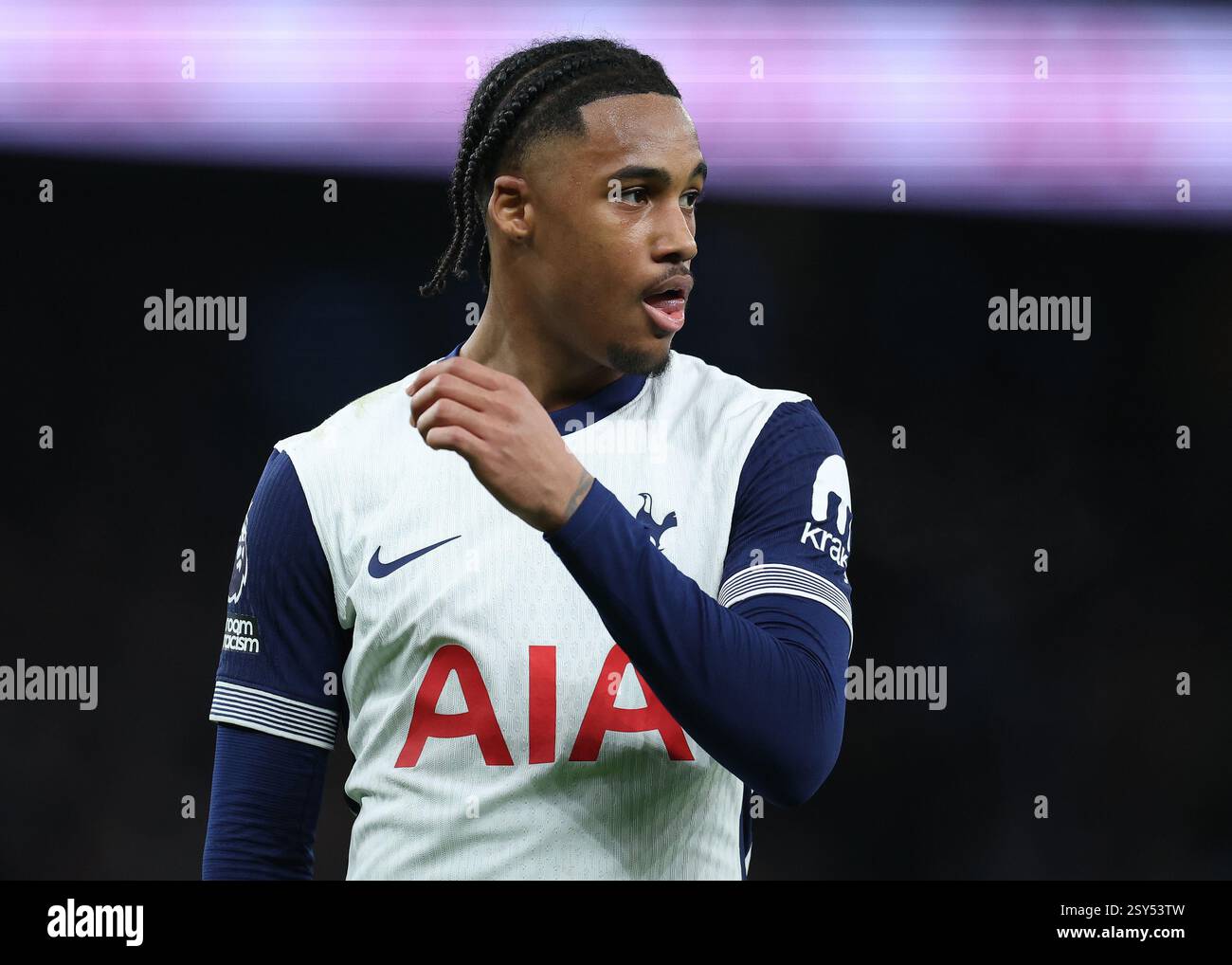London, England, 26th February 2025. Wilson Odobert of Tottenham ...