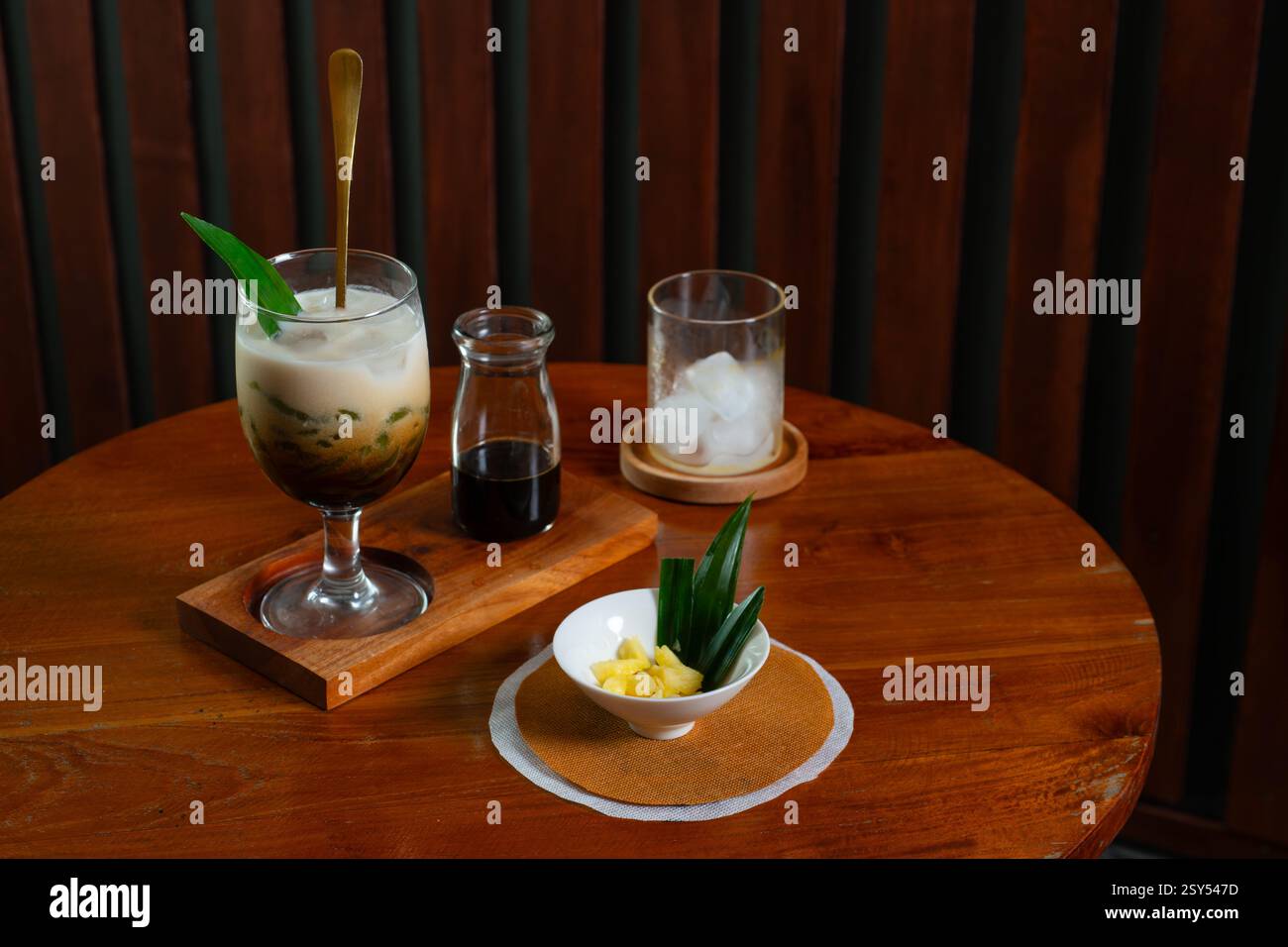 Es Cendol, a traditional indonesian beverage made with coconut milk ...