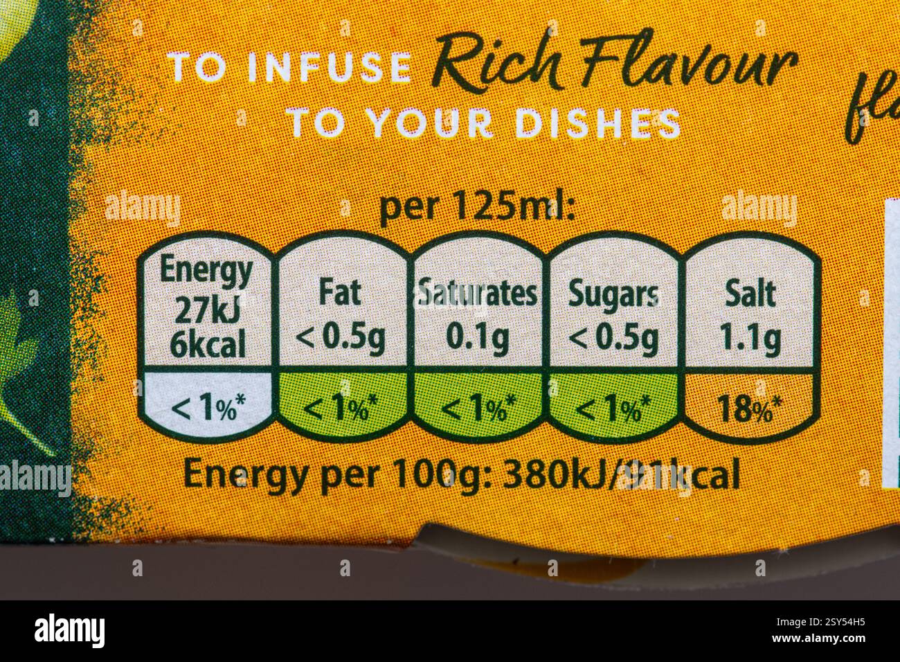Nutritional information, traffic light labelling system on Knorr ...
